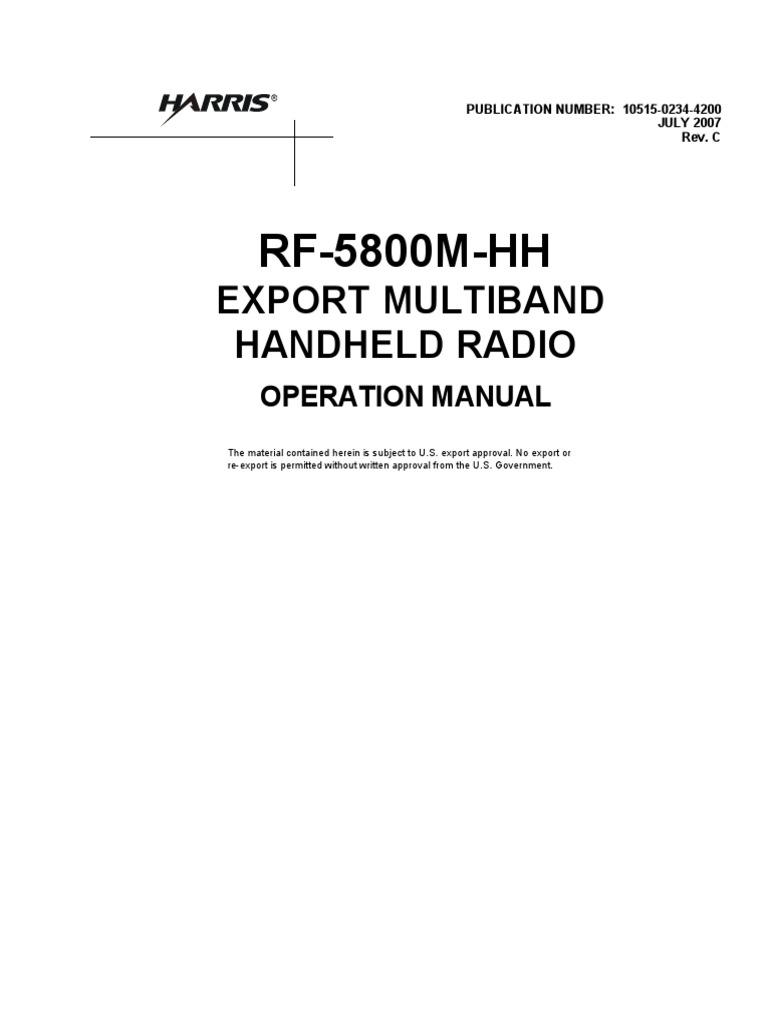 RF 5800M HH Ops Manual PDF | PDF | Radio | Frequency Modulation