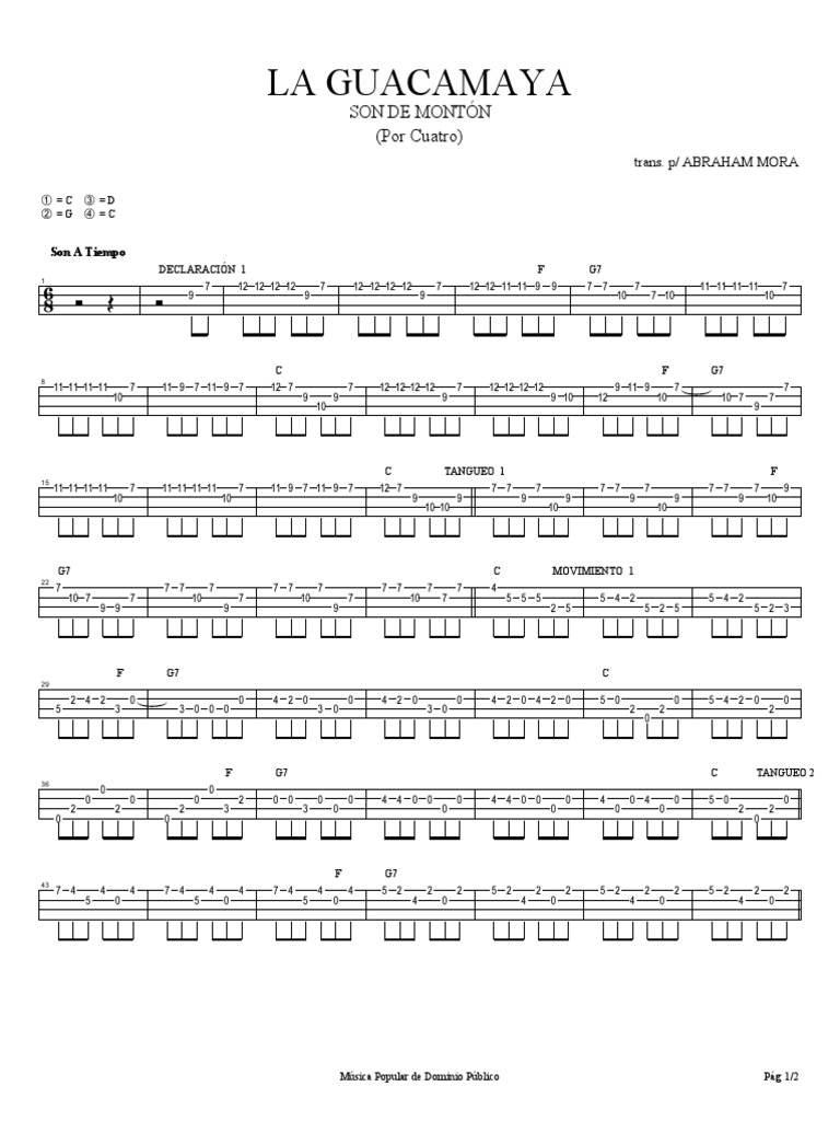 LA GUACAMAYA Tabs PDF | PDF