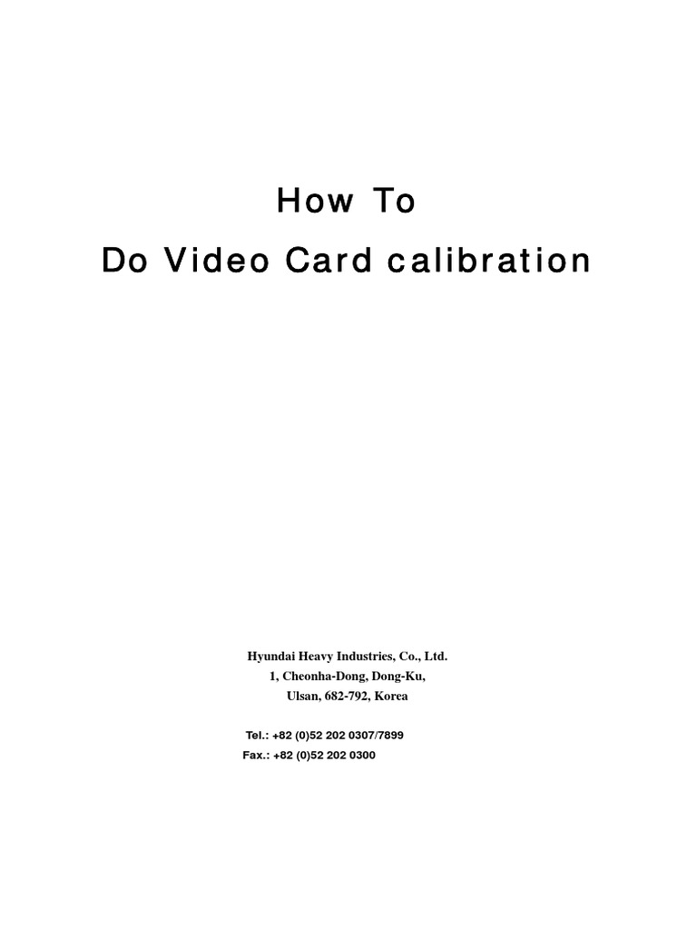Video Card Calibration Guide | PDF | Technology & Engineering