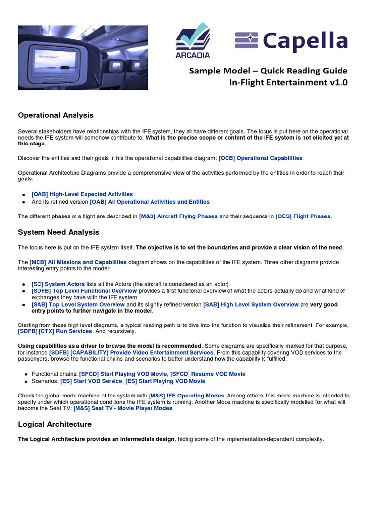 Capella IFE Sample Model 1.0 Quick Reading Guide | PDF | Video On ...