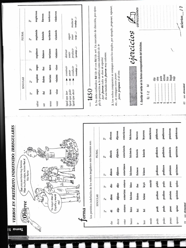 Preterito Indefinido Irregulares PDF | PDF