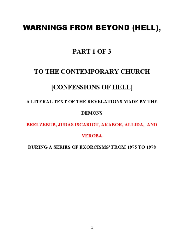 Warnings From Hell | PDF | Mary, Mother Of Jesus | Judas Iscariot