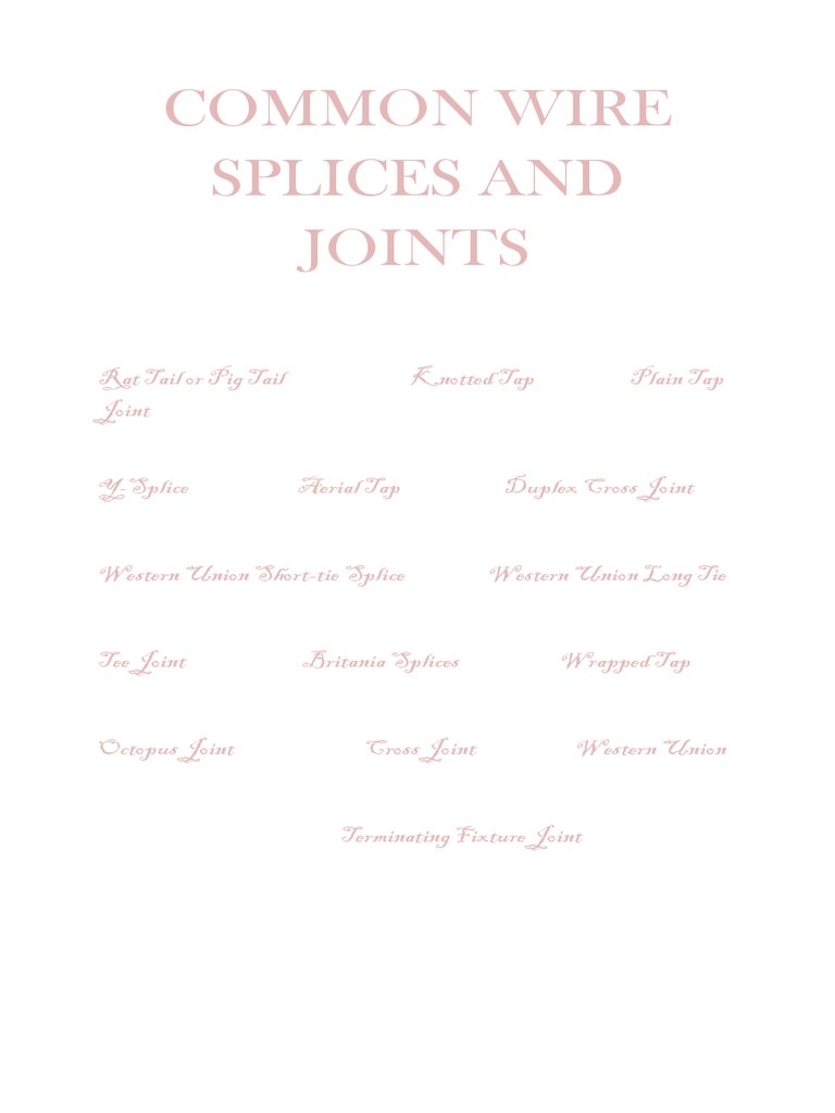Common Wire Splices and Joints | PDF | Manufactured Goods
