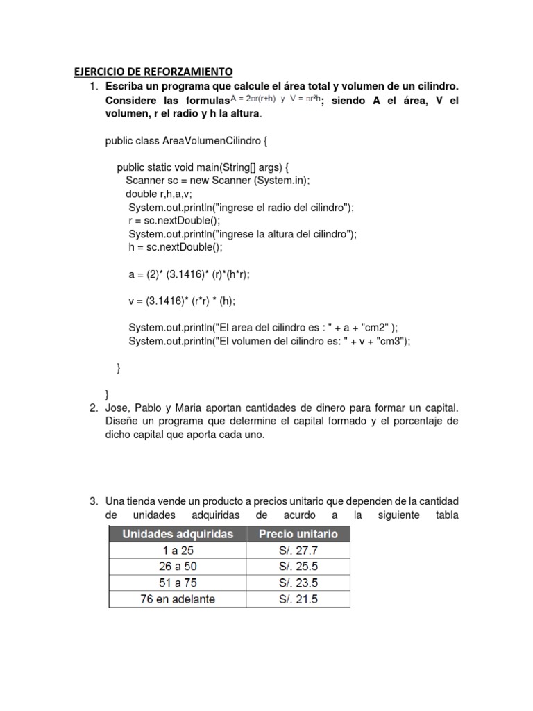 Ejercicios 3 Java | PDF | Informática y tecnología de la información ...