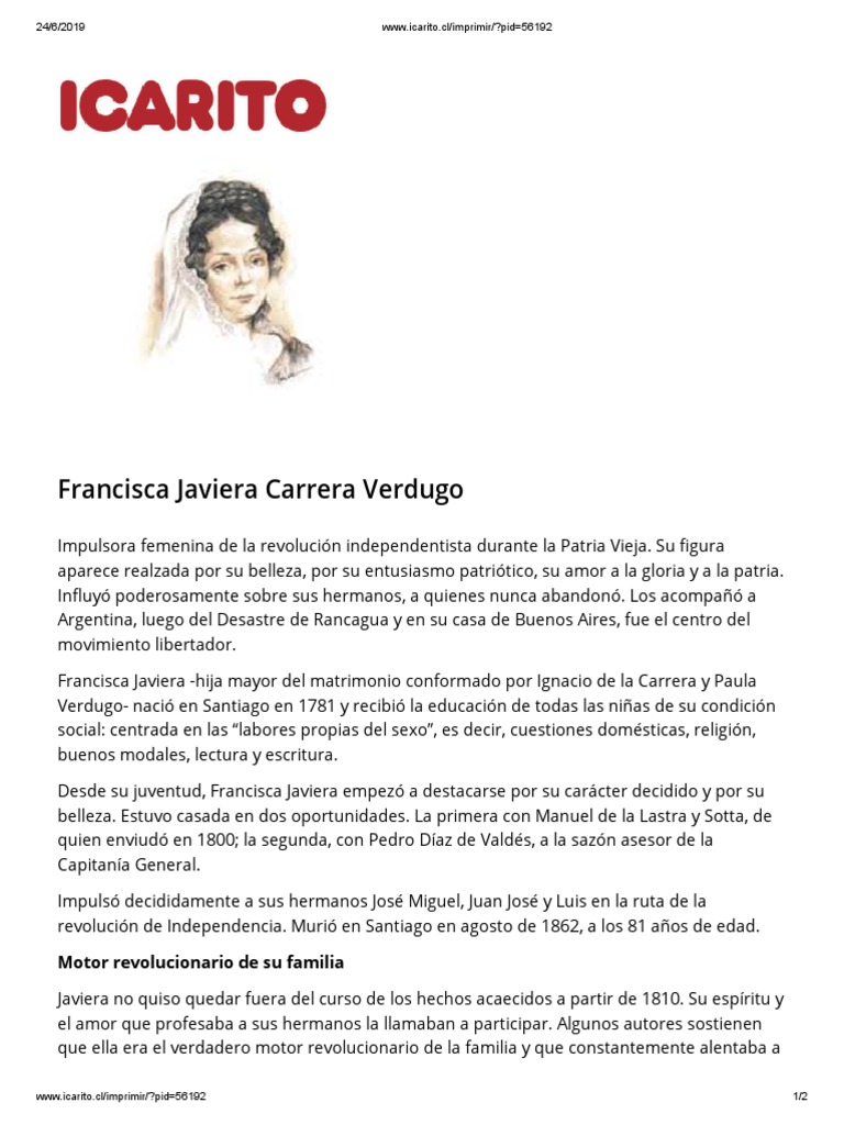 Javiera Carrera | PDF | América del Sur | Agitación