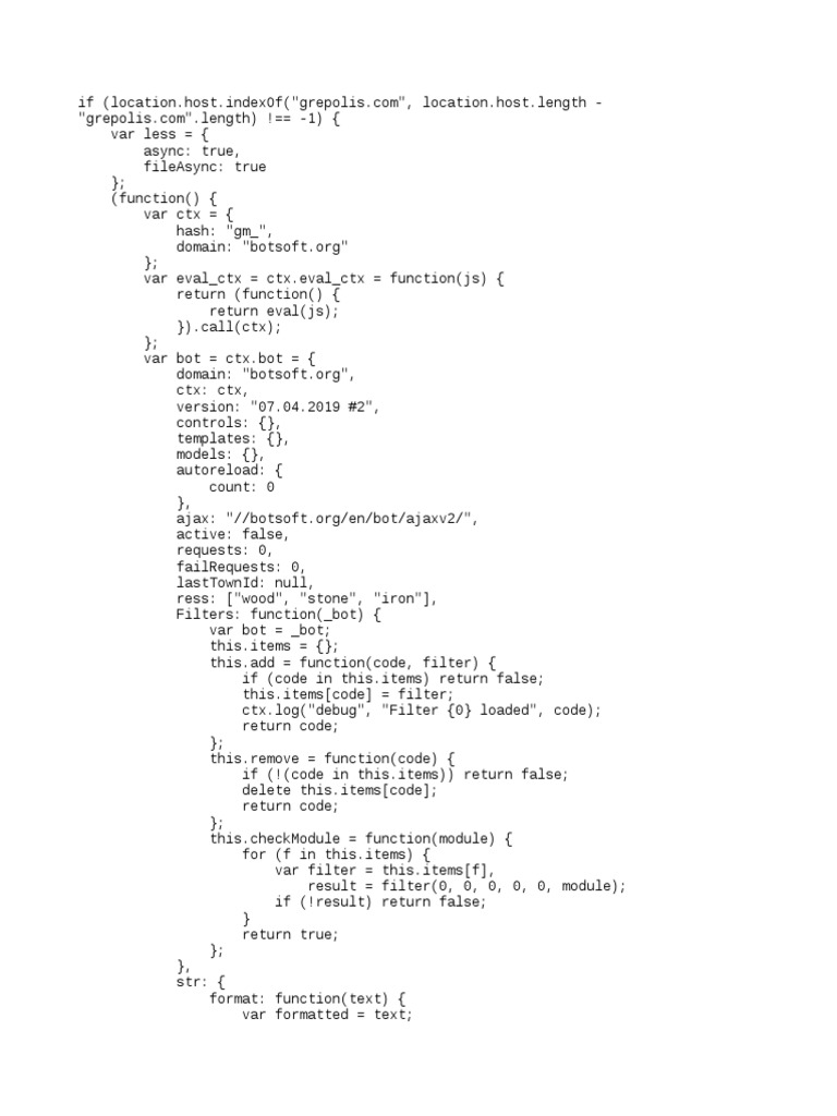 Grepolis Bot Script | PDF | Software Development | Computer Programming