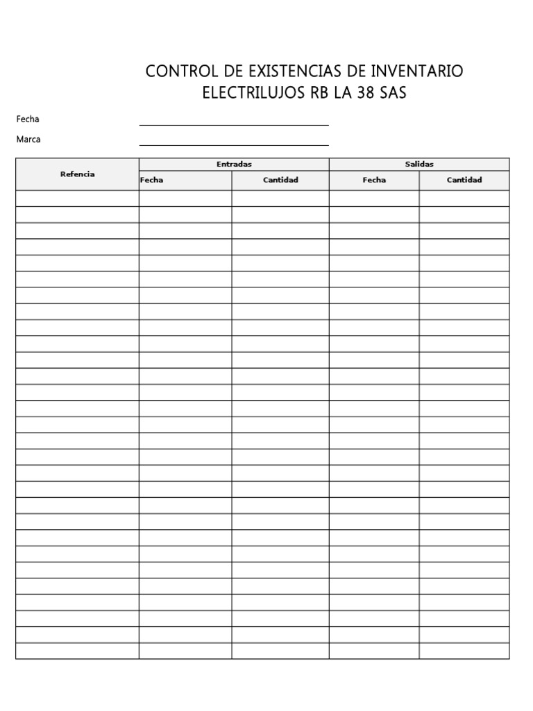 Plantilla de Kardex para Inventario | PDF