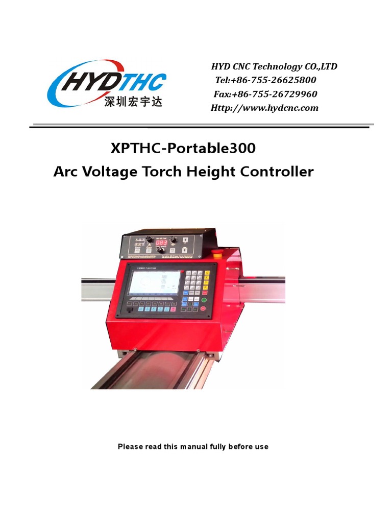 XPTHC-Portable300 Arc Voltage Torch Height Controller | PDF | Electric Arc | Switch