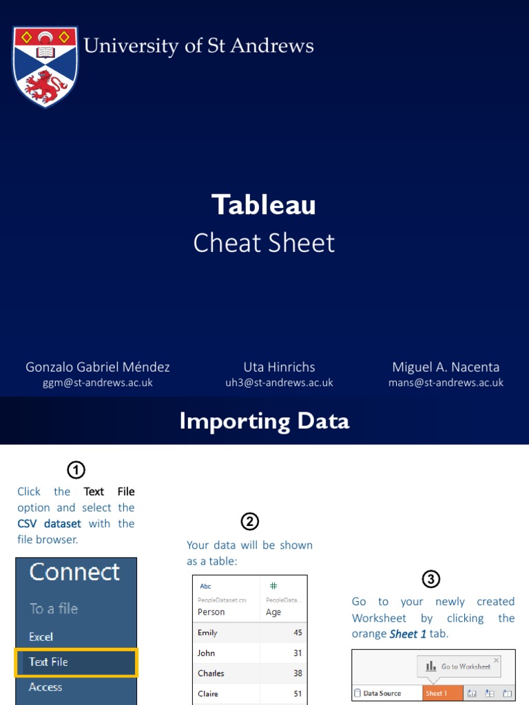 Tableau Cheat Sheet | PDF | Areas Of Computer Science | Data