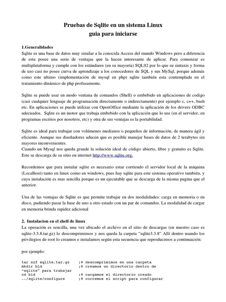 Sqlite Introduccion PDF | PDF | Php | SQL