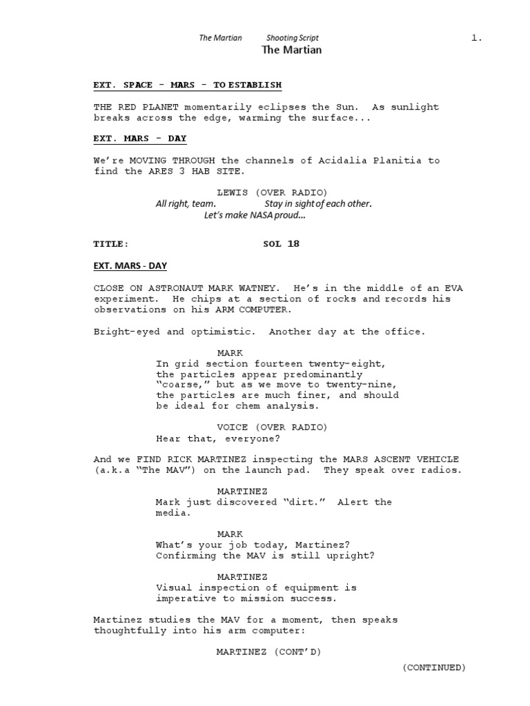 The Martian | PDF | The Martian (Film) | Outer Space