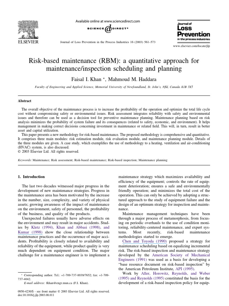 Risk-Based Maintenance Strategy | PDF | Hvac | Risk