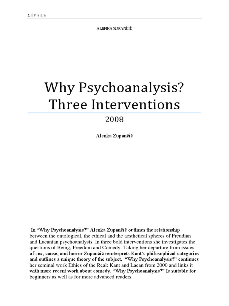 Psychoanalysis: Three Key Interventions | PDF | Psychoanalysis ...