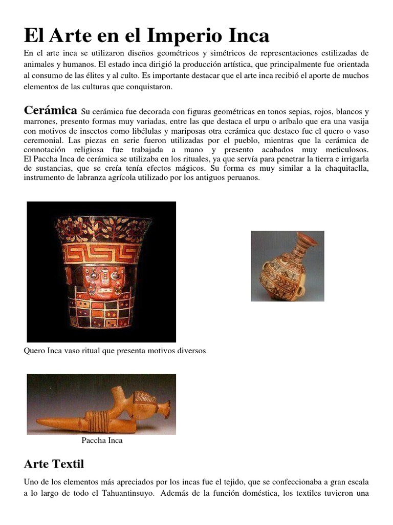 El Arte en El Imperio Inca | Descargar gratis PDF | Imperio Inca ...