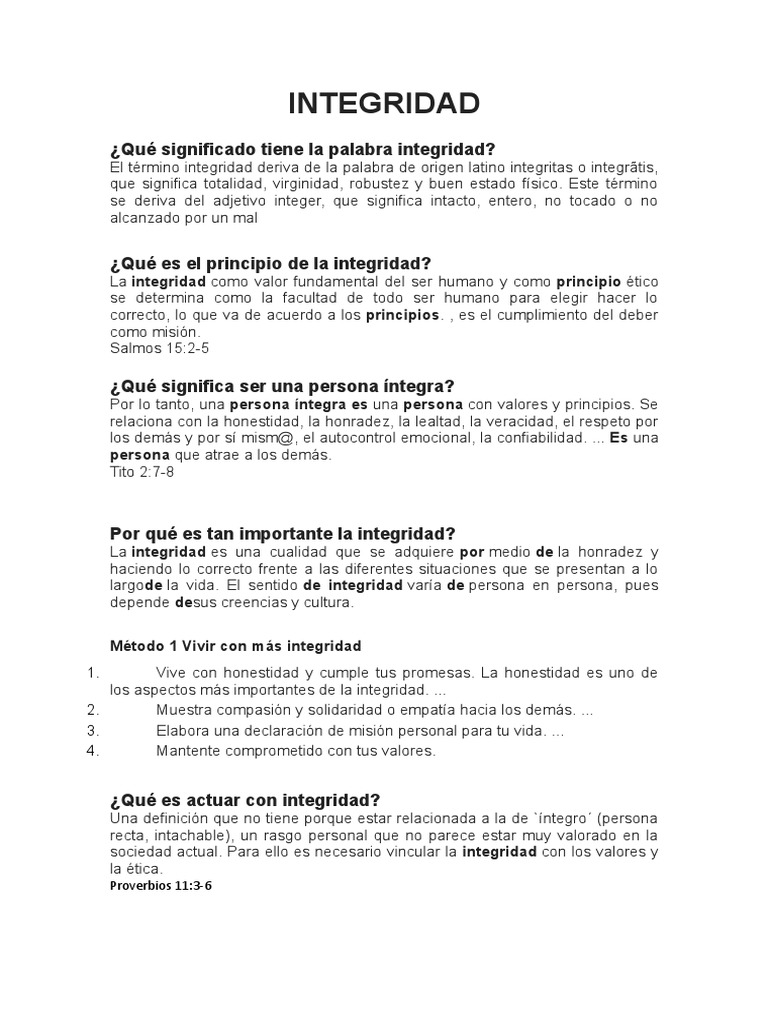 La importancia de la integridad: significado, principios y métodos para ...