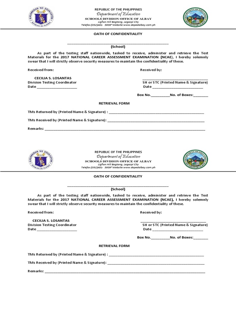 Oath of Confidentiality | PDF