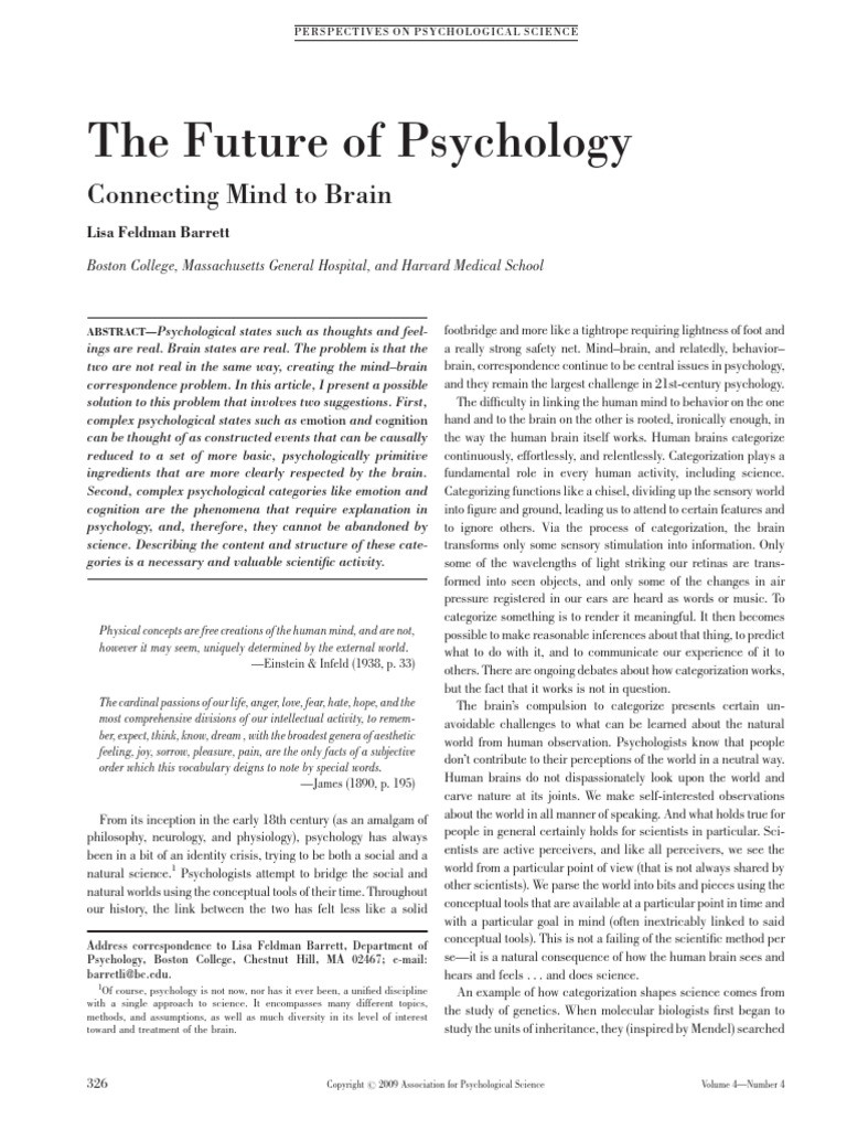 The Future of Psychology | Download Free PDF | Mind | Emotions