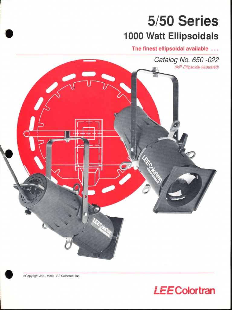 Lee Colortran 5-50 Series Ellipsoidals Spec Sheet 1990 | PDF ...
