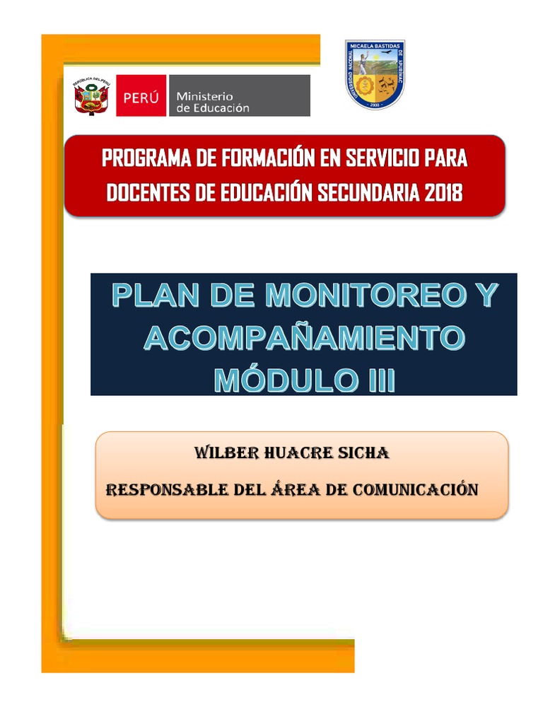 Plan de Monitoreo | PDF | Maestros | Neuropsicología