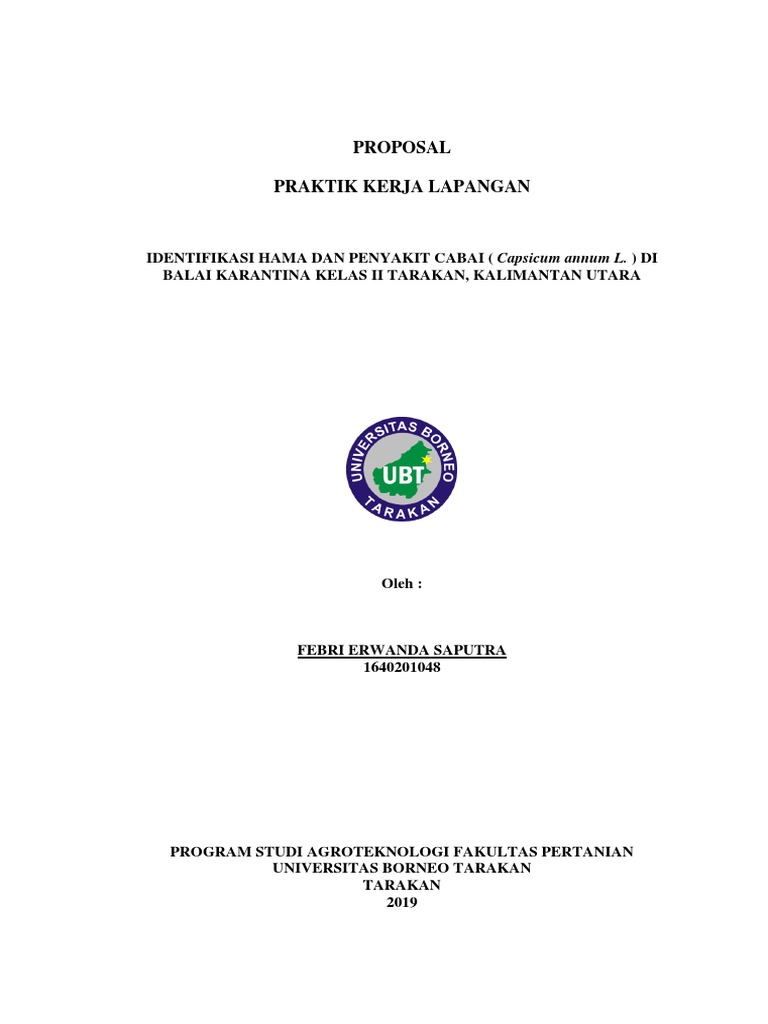 Contoh Halaman Proposal PKL Ubt | PDF