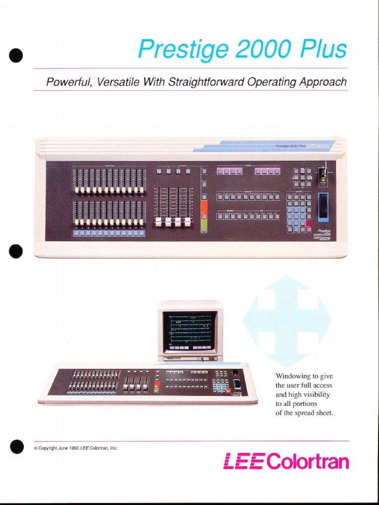 Lee Colortran Prestige 2000 Plus Control Console Brochure 1990 | PDF ...