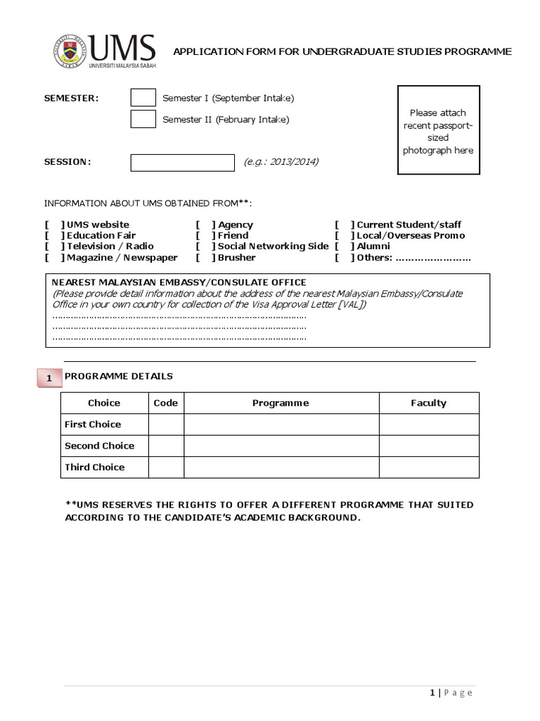 Apply for UMS Undergraduate Studies | PDF | Gce Advanced Level (United ...