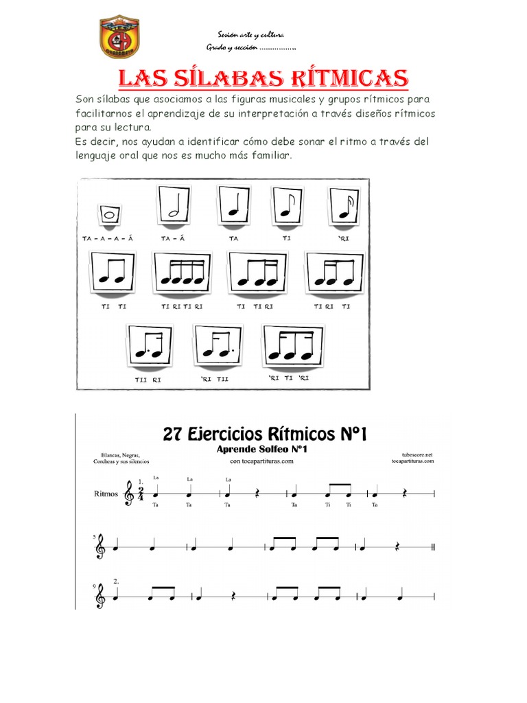 Las Sílabas Rítmicas | PDF