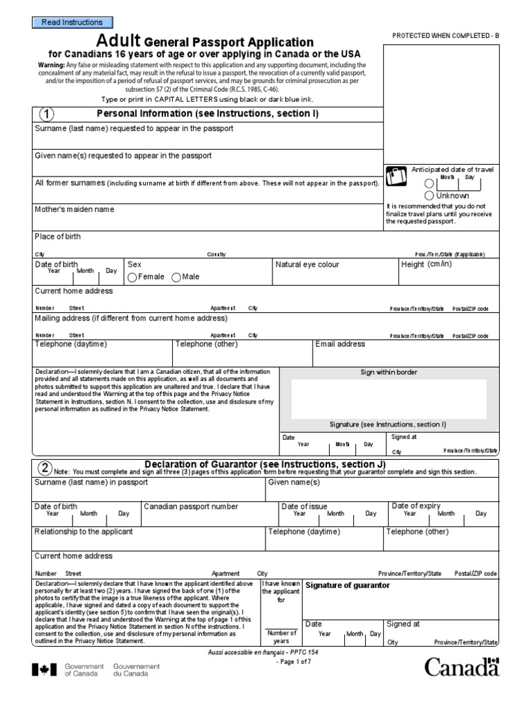 Adult Passport Form | Download Free PDF | Identity Document | Debit Card