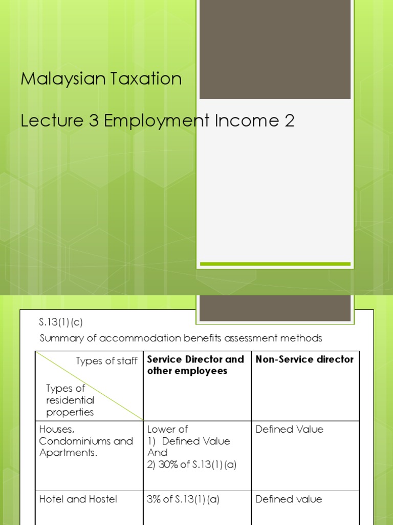 Lecture 3 Employment Income 2 | PDF | Employment | Renting
