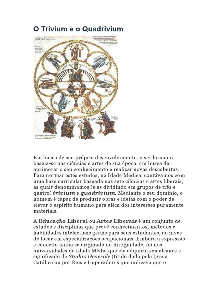 O Trivium e o Quadrivium | PDF | Educação em Artes Liberais | Formação ...