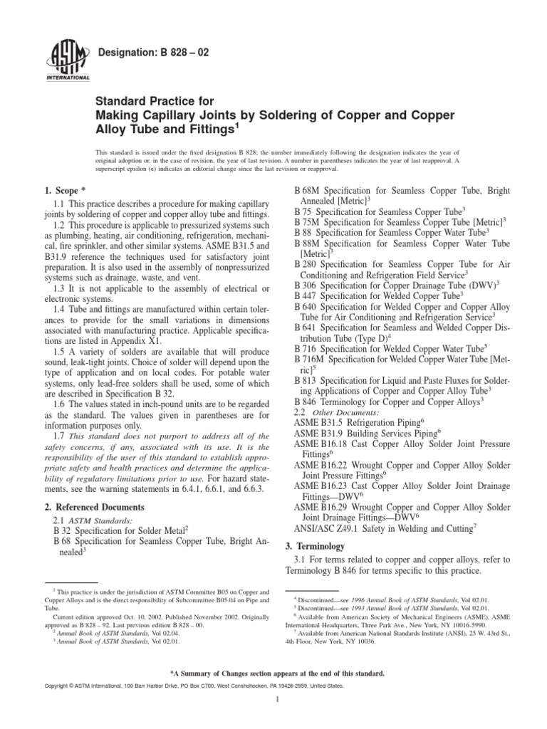 Making Capillary Joints by Soldering of Copper and Copper Alloy Tube ...