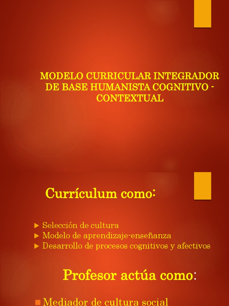 Modelo Curricular Integrador De Base Humanista Cognitivo - Contextual ...