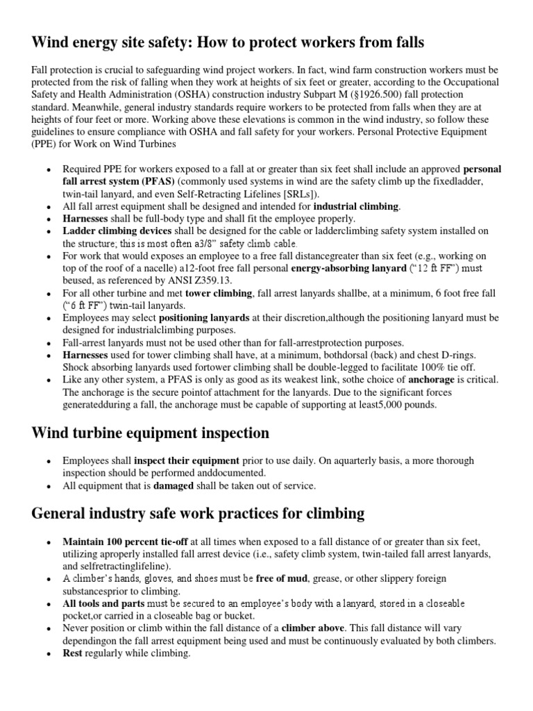 Wind Energy Site Safety | PDF | Prevention | Safety