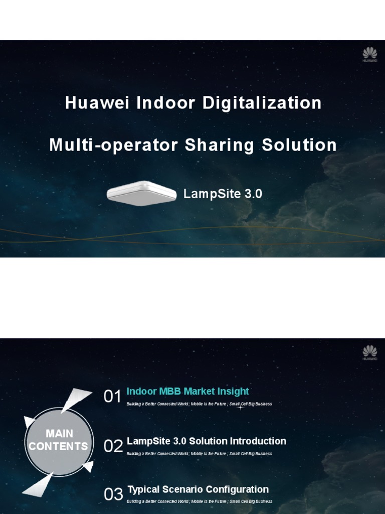 Huawei Indoor Digitalization Multi-Operator Sharing Solution-LampSite 3 ...