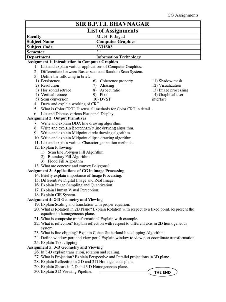 CG Assignment | PDF | 2 D Computer Graphics | Computer Graphics