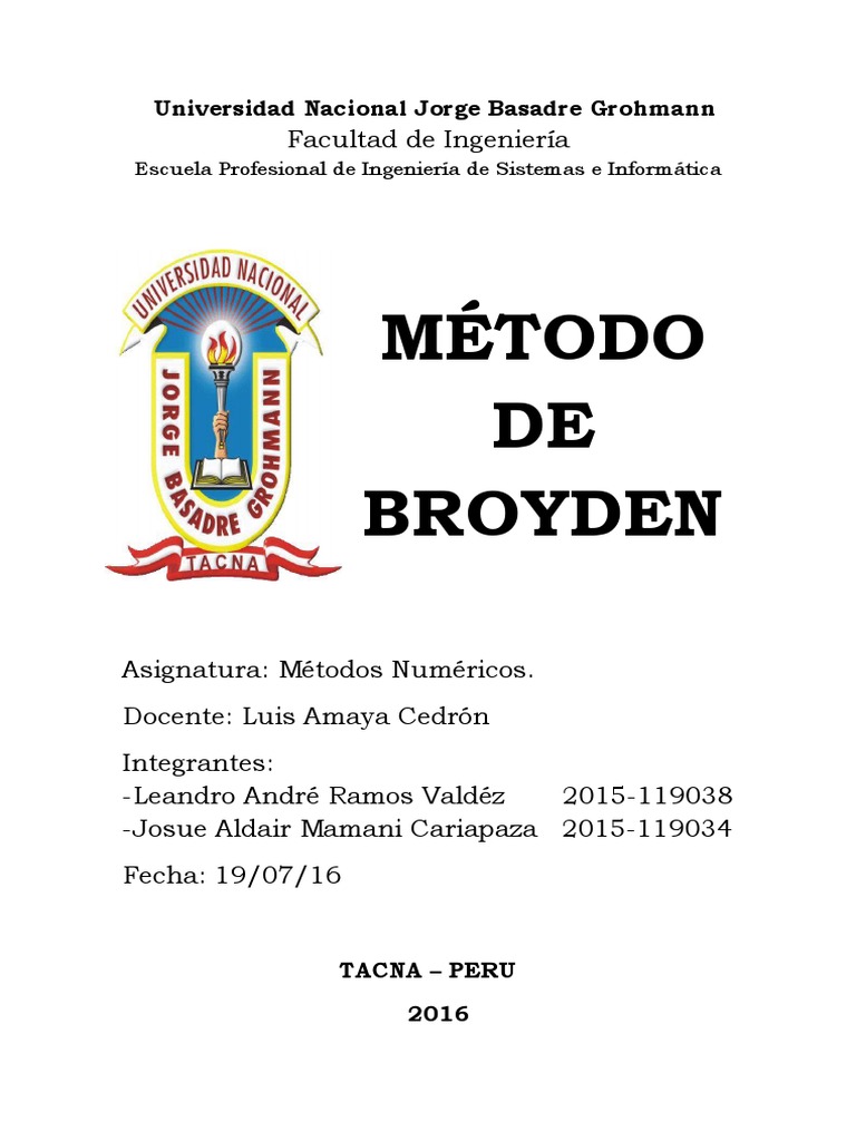 Broyden Final | PDF | Derivado | Ecuaciones