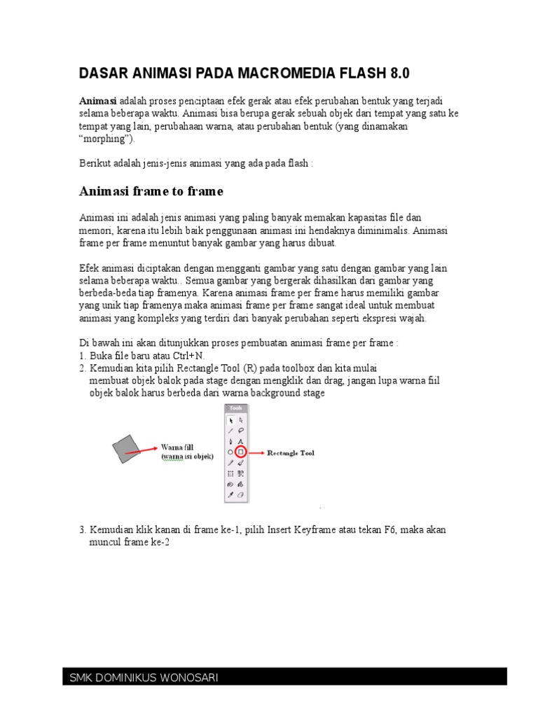Dasar Animasi Pada Macromedia Flash | PDF | Komputer