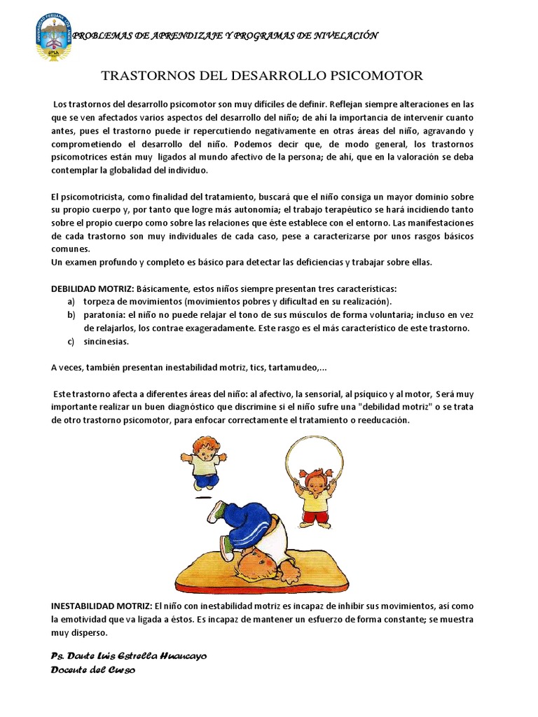 Trastornos Del Desarrollo Psicomotor | PDF | Desorden hiperactivo y deficit de atencion ...