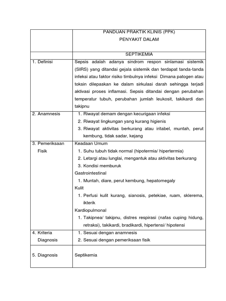 PPK Sepsis | PDF