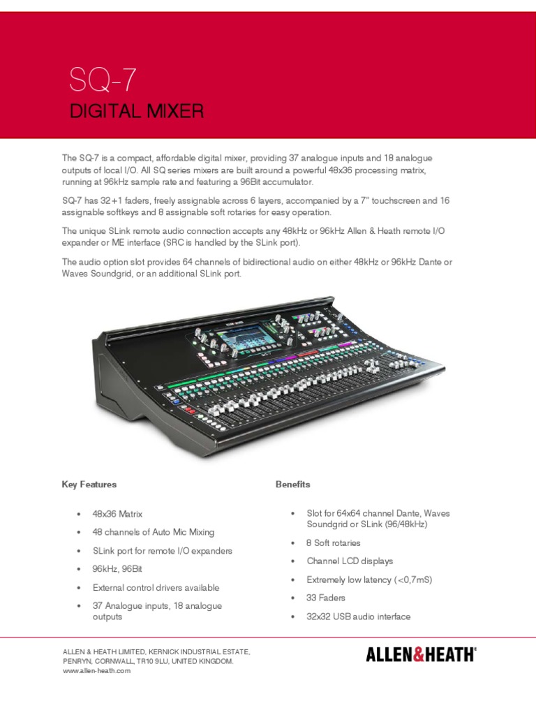 Digital Mixer: Key Features Benefits | PDF