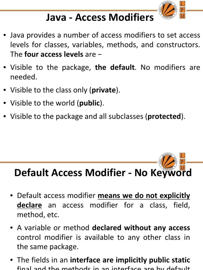 Java - Access Modifiers | PDF | Inheritance (Object Oriented ...