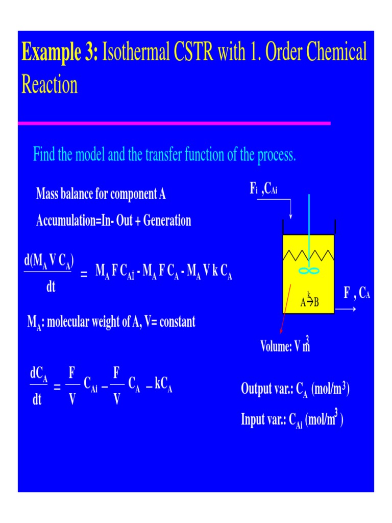 Isothermal CSTR with Two Input Variables | PDF | Mathematical Model | Analysis