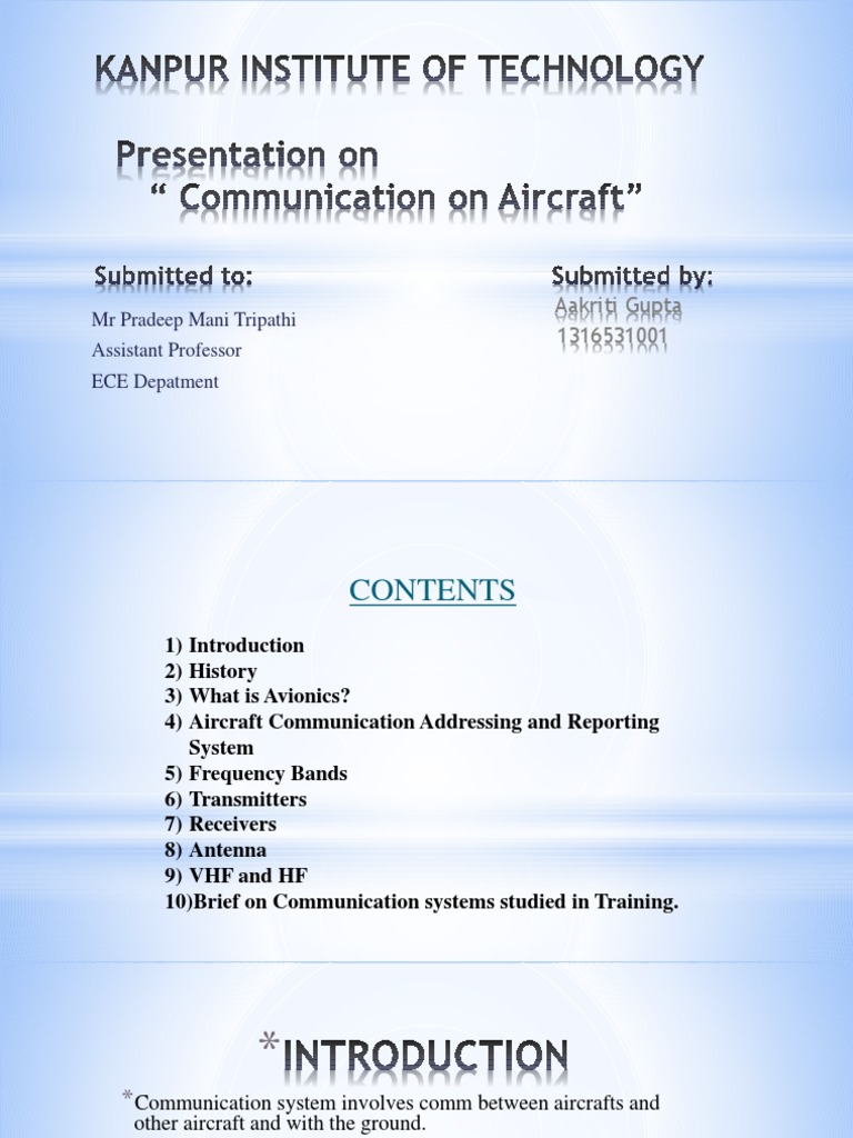 Aircraft Communication Systems Overview | PDF | Transmitter | Radio