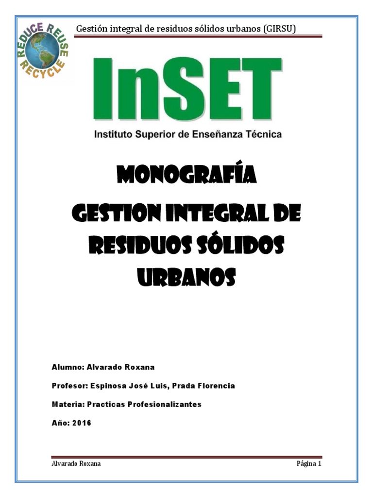 GIRSU | PDF | Vertedero | Residuos