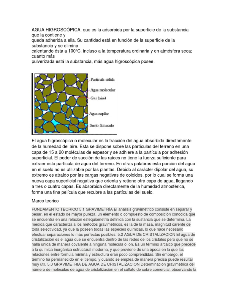 Agua Higroscópica | PDF | Cristalización | Agua