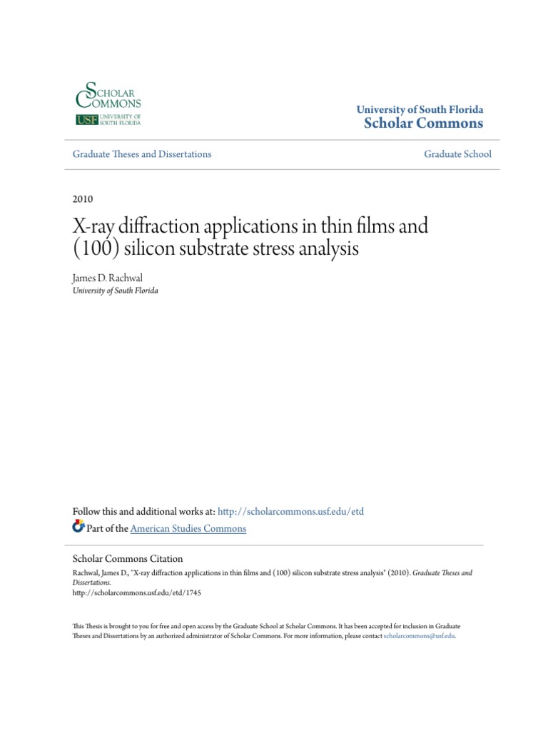 X-Ray Diffraction Applications in Thin Films and (100) Silicon Su | PDF ...