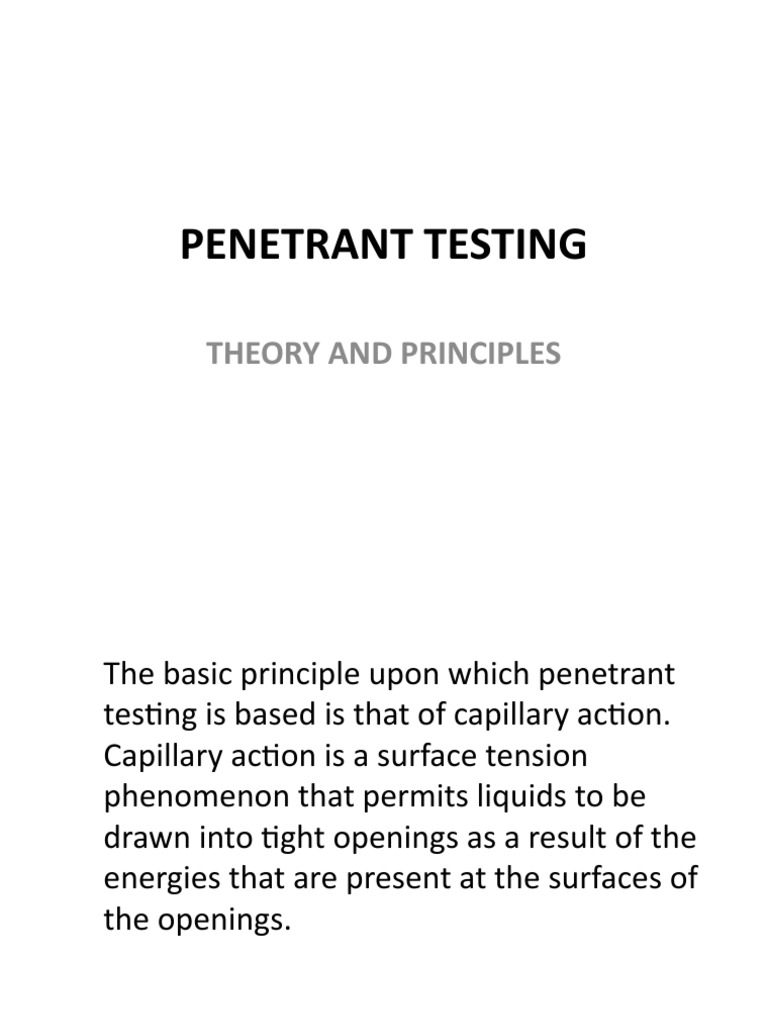 Penetrant Testing: Theory and Principles | PDF | Light | Fluorescence