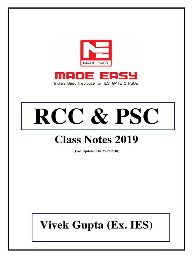 RCC Notes Made Easy (IES VIVEK Sir) PDF | PDF | Fluid Dynamics | Young ...