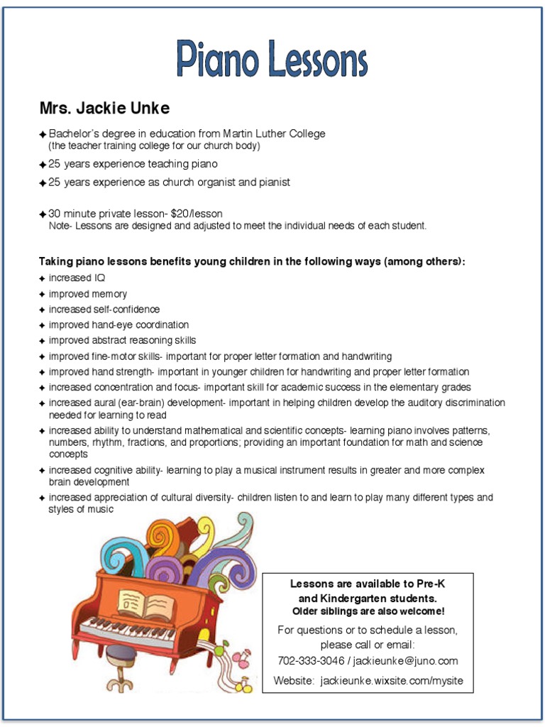 Piano Lesson Handout | PDF