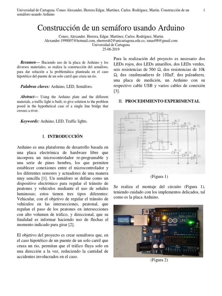 Construcción de Un Semáforo Usando Arduino | PDF | Semáforo | Arduino